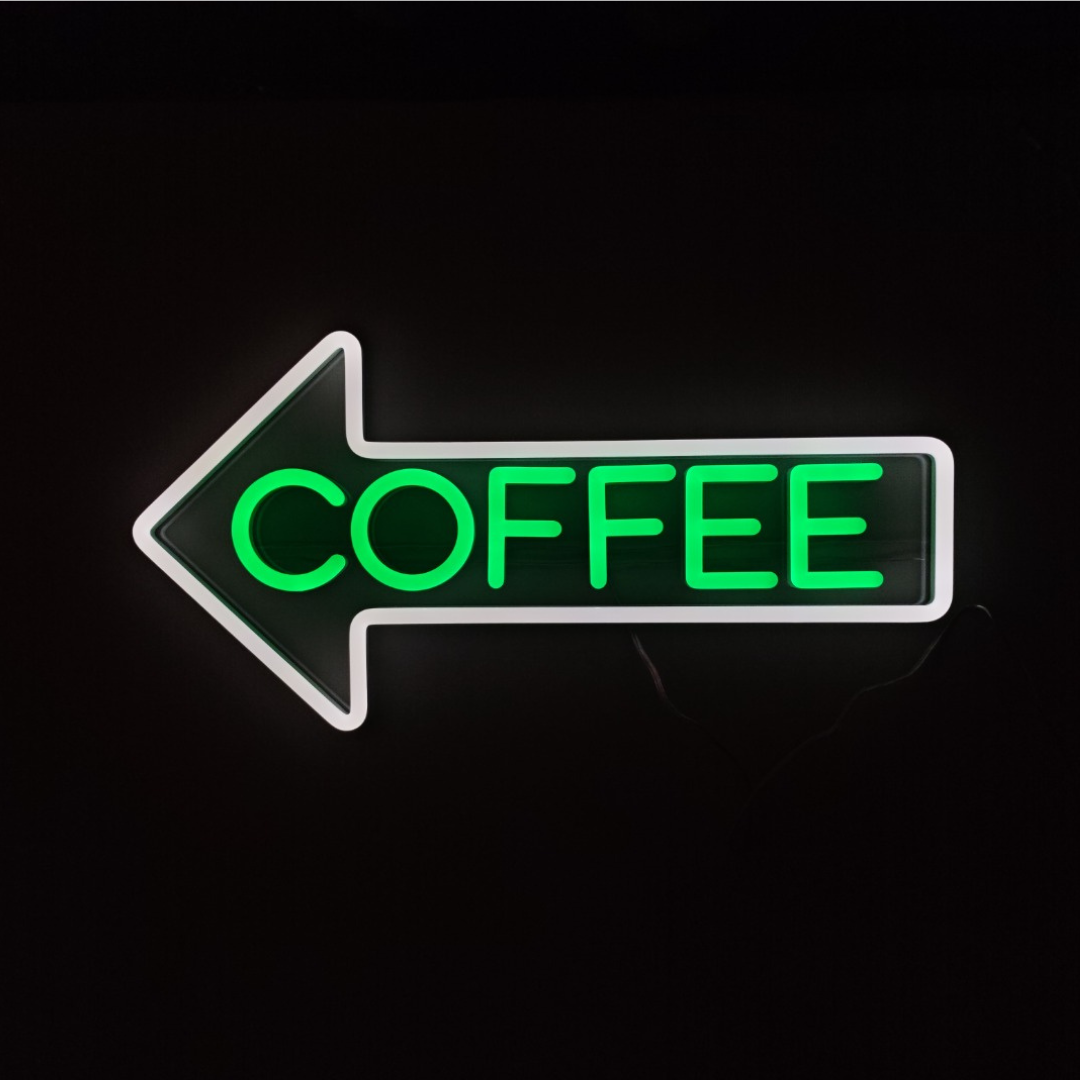NeonCow™ Trendy "Coffee" Arrow Neon sign